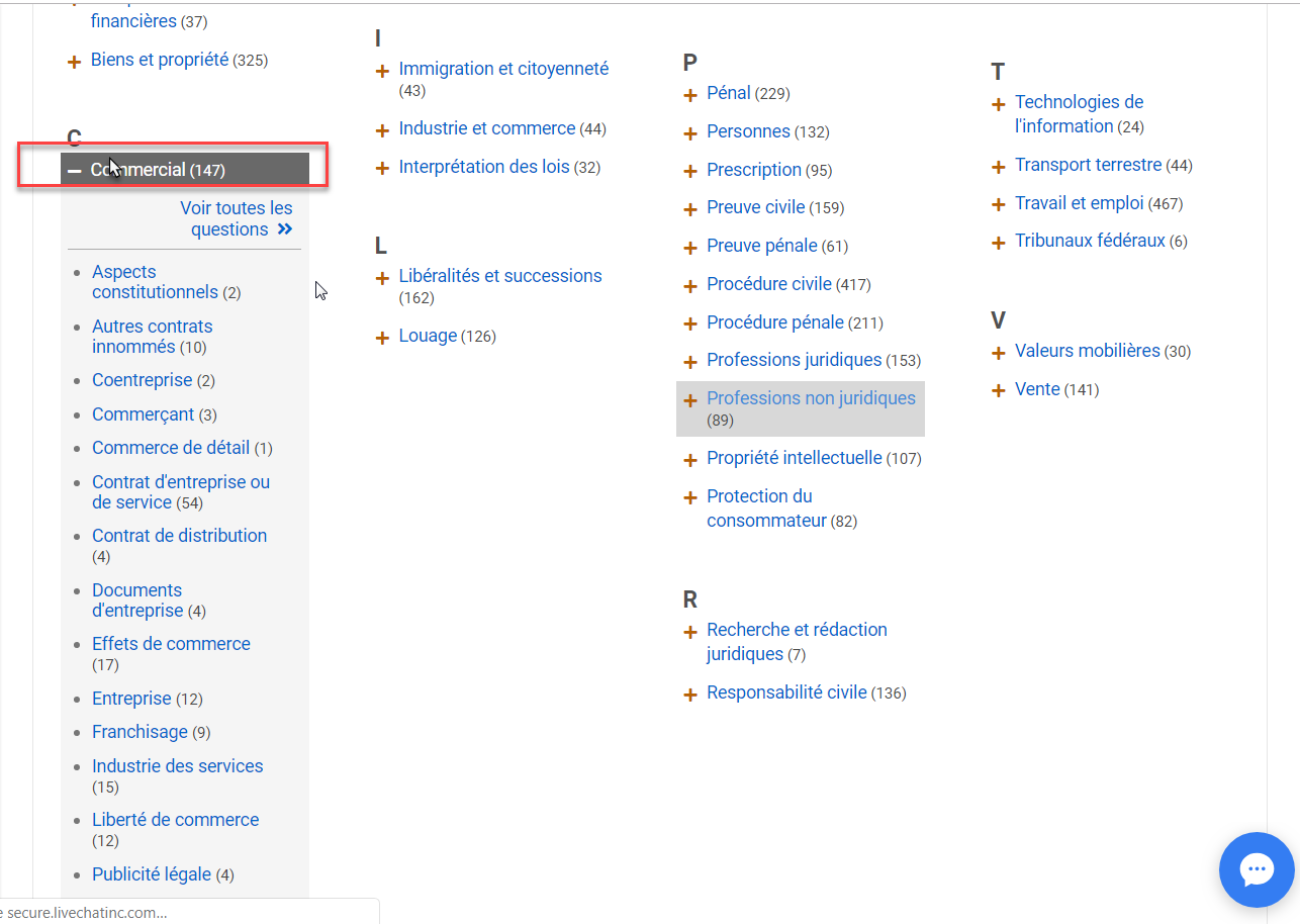 Comment chercher par domaine de droit dans la banque de questions de ...