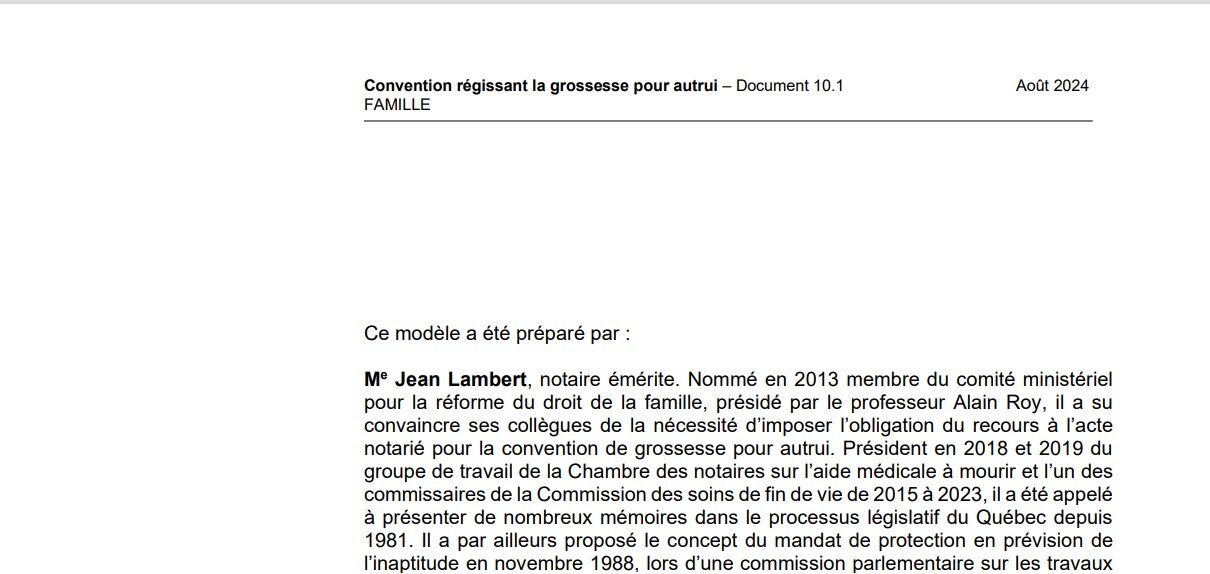 Les modèles d'actes de la Chambre des notaires du Québec sont-ils mis à ...